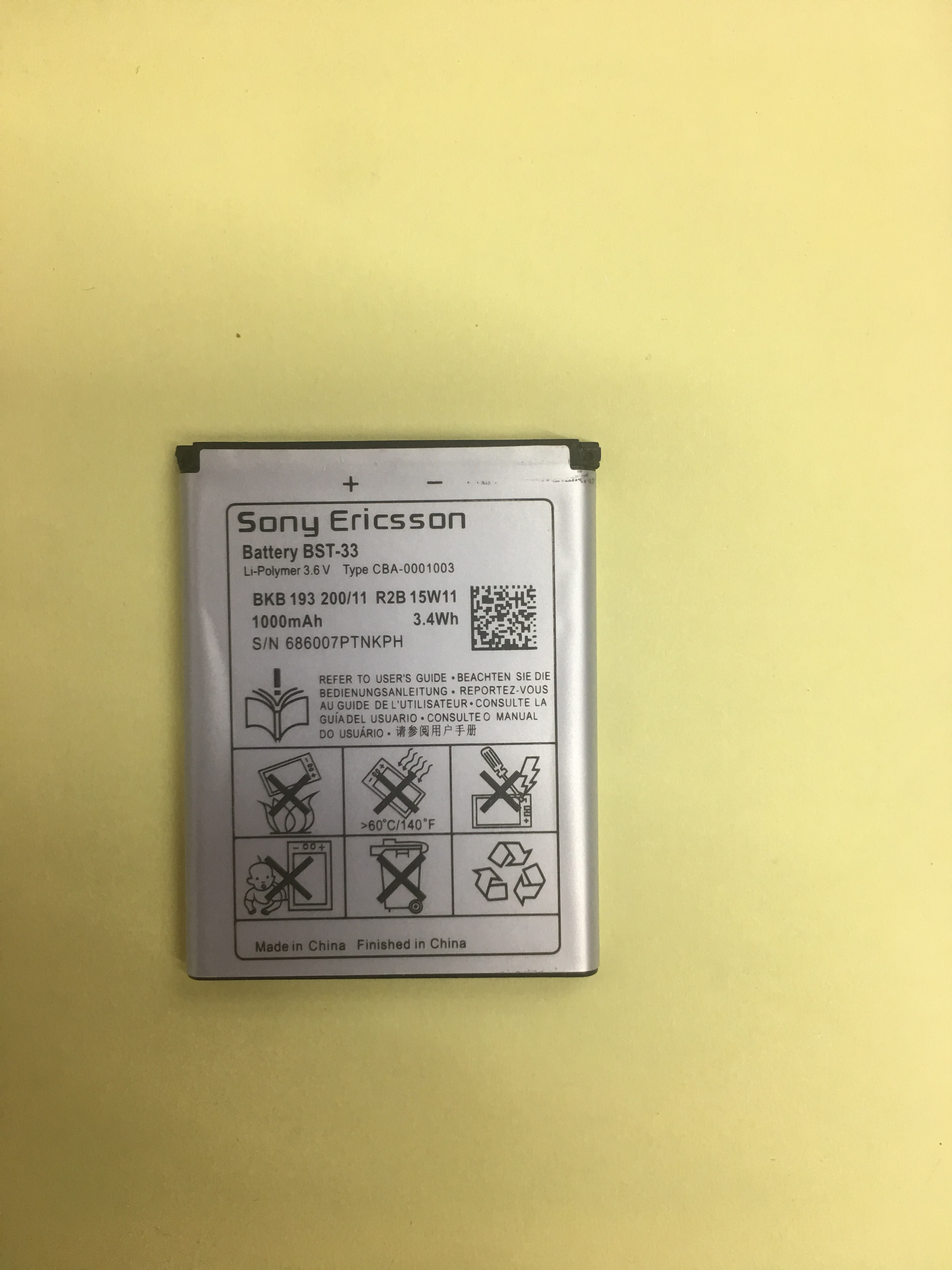 Sony original BST-33 battery - hk-kinga