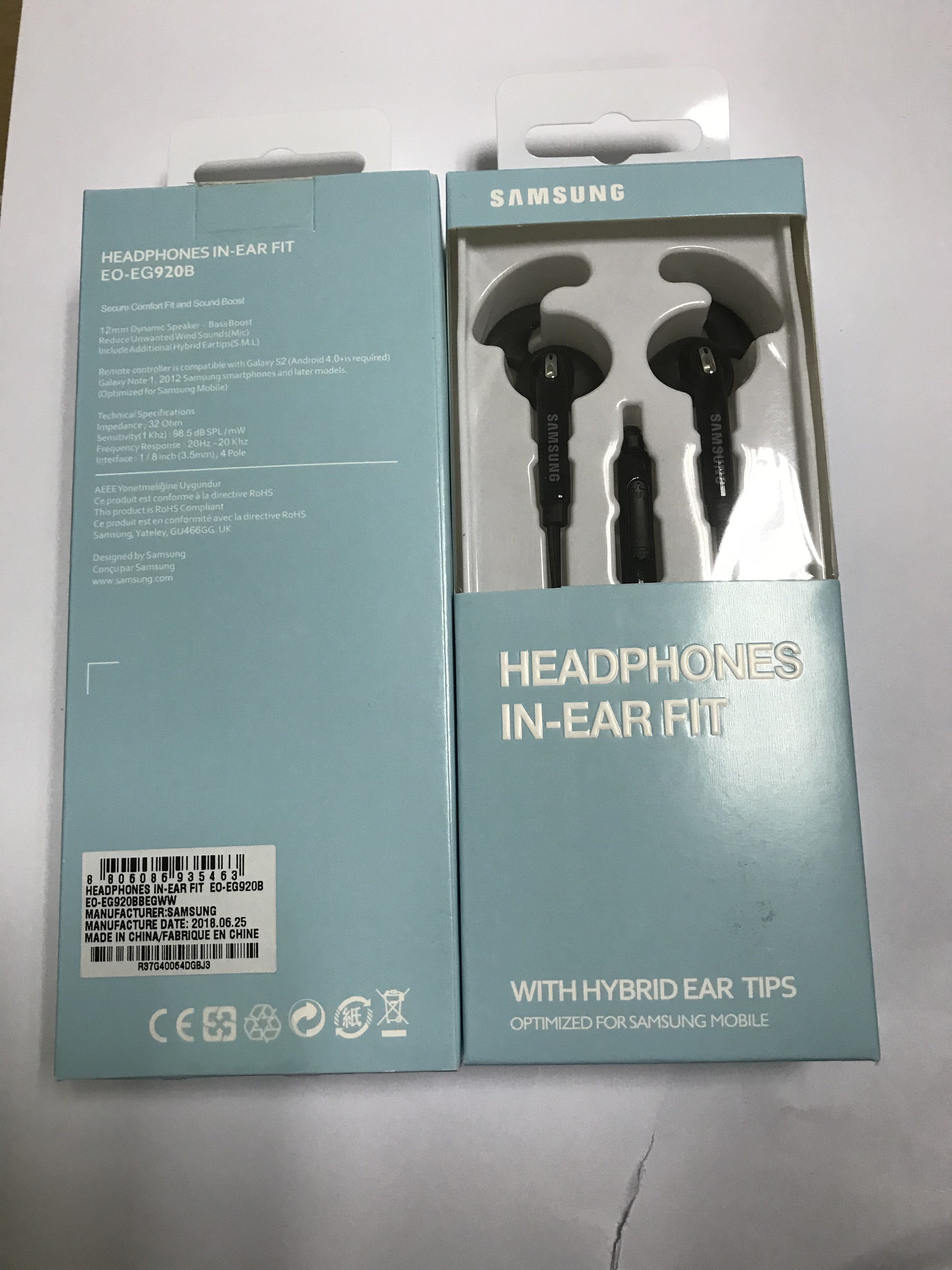 Samsung Galaxy S7 Headphones In-Ear Fit with Hybrid Ear tips EO-EG920B ...